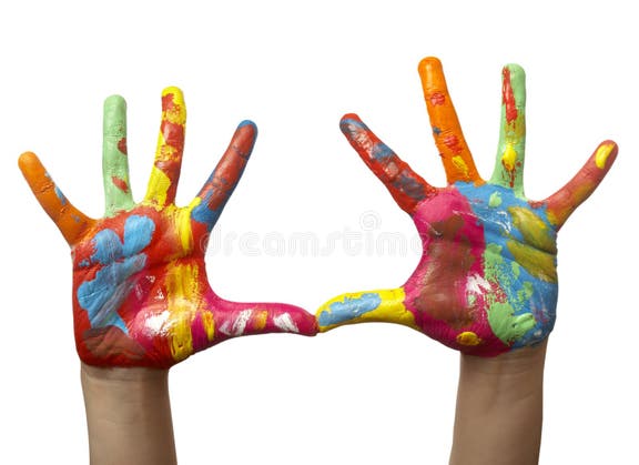 Color painted child hand stock image. Image of effort - 9329197