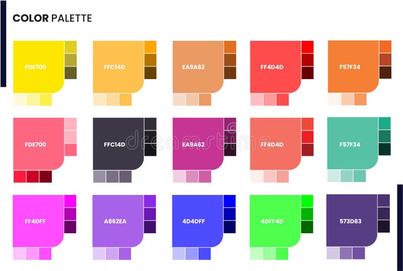 Color Palette, Shade Card, Color Theory, Theme, Guide, Harmony. Vector ...