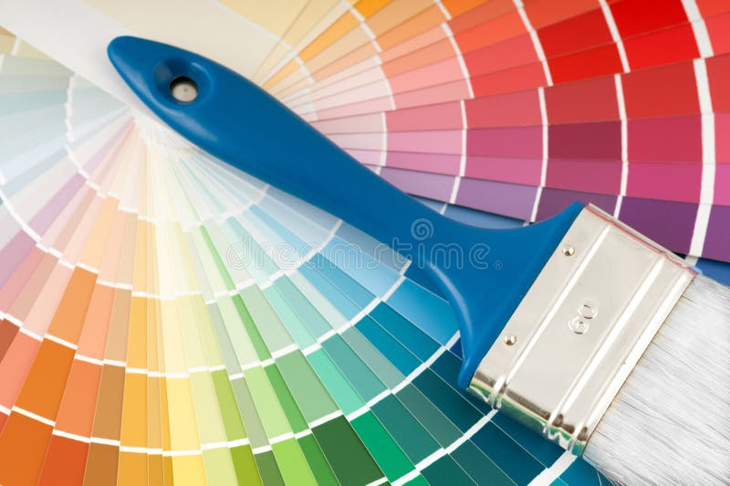 Two Paint Brush and Color Chart Stock Photo - Image of craft, chart ...