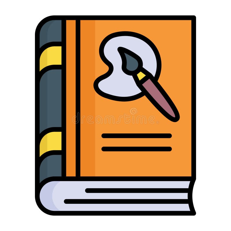 Color Palette and Brush on Book, Vector Design of Art Book Stock Vector ...
