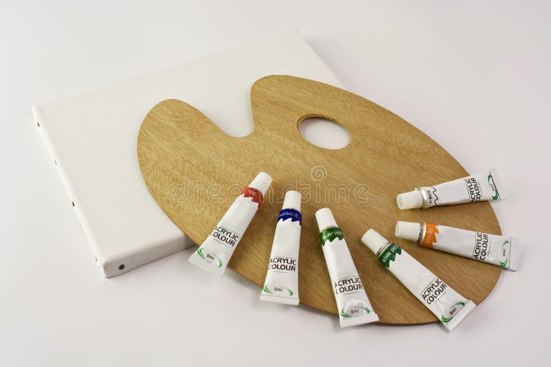 Color palette with canvas stock photo. Image of equipment - 7803564