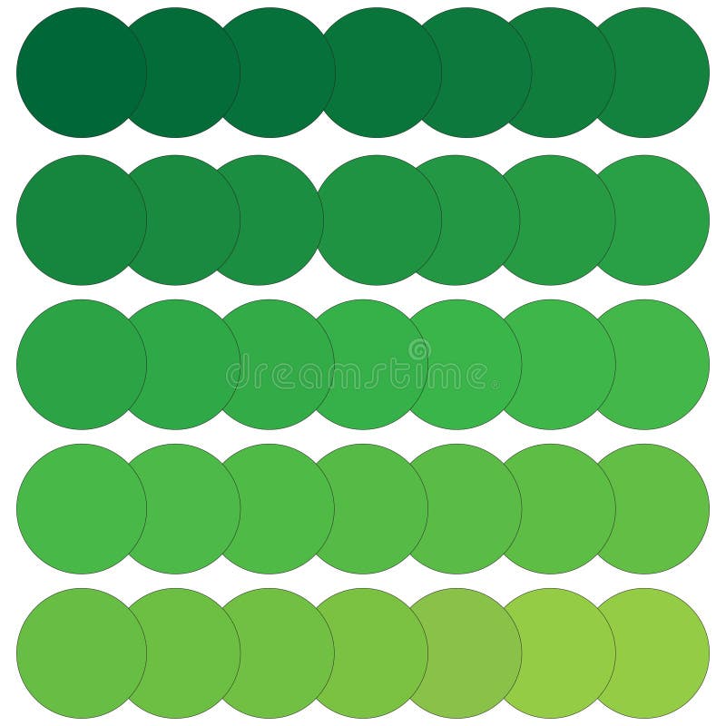 Color Palette Circles Vector. Gradient Green Shades. Graphic Design ...