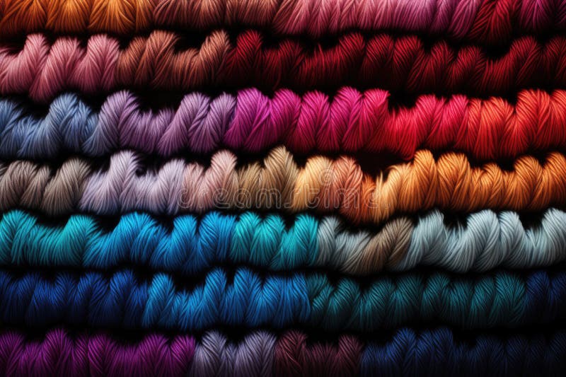 Color Palette of Colored Wool Threads for Knitting Stock Photo - Image ...