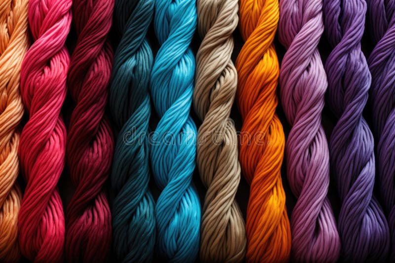 Color Palette of Colored Wool Threads for Knitting Stock Image - Image ...