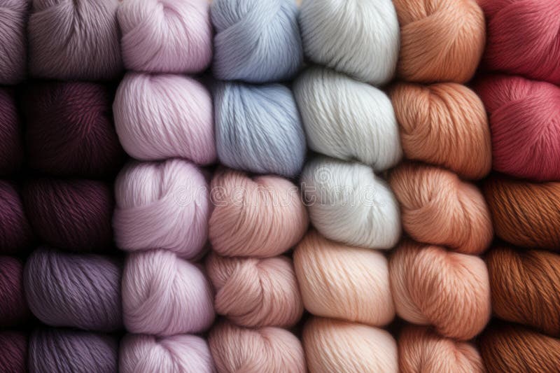 Color Palette of Colored Wool Threads for Knitting Stock Photo - Image ...