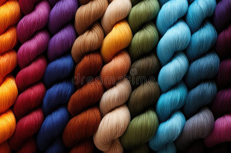 Color Palette of Colored Wool Threads for Knitting Stock Image - Image ...