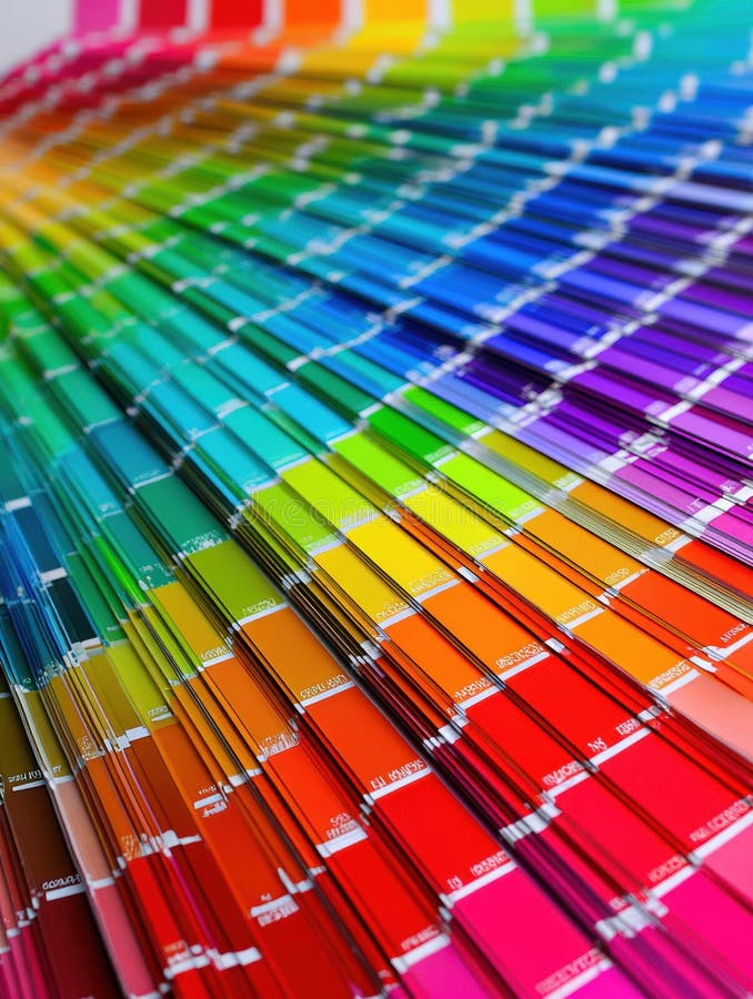 Color Palette Fan Showcasing a Wide Range of Shades for Design Projects and Artistic ...
