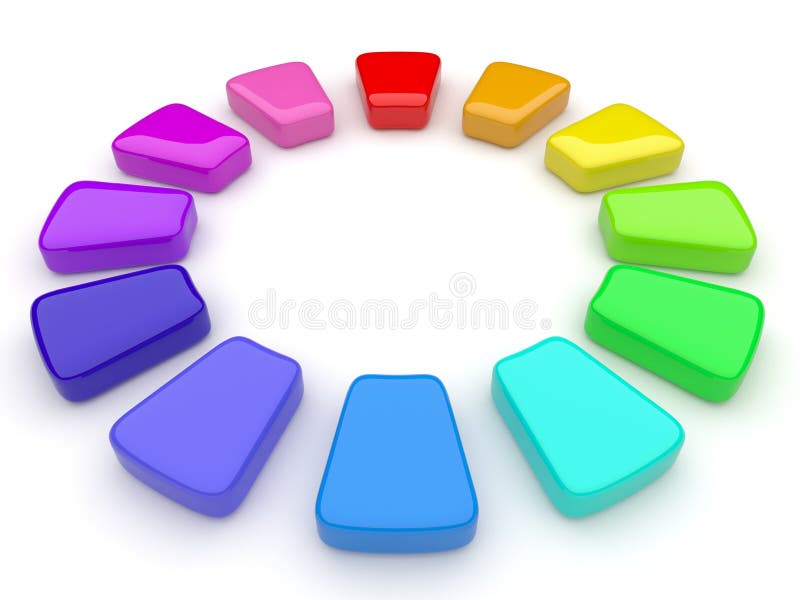 Color Palette in the Form of a Circle. 3d Stock Illustration ...