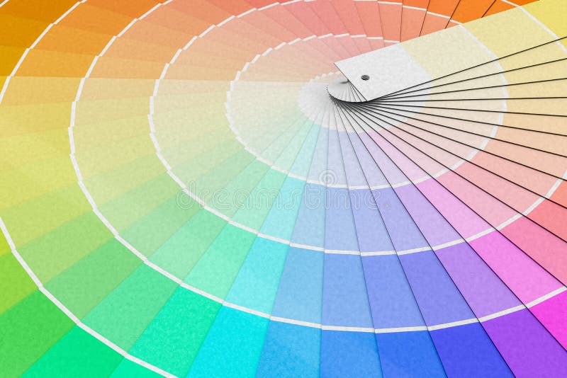 Color Palette - Guide of Paint Samples. 3D Rendered Illustration Stock ...