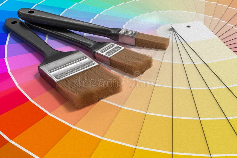 Color Palette - Guide of Paint Samples. 3D Rendered Illustration Stock ...