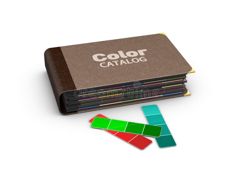 Color Box Palette Guide on White Background, 3d Illustration Stock ...