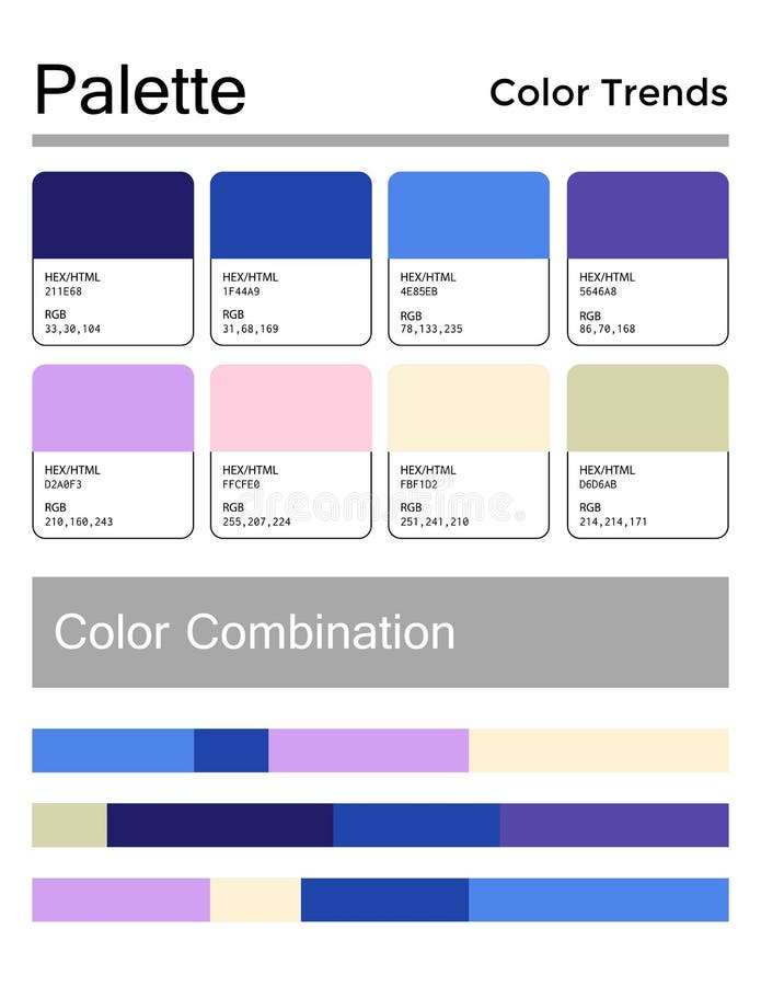 Color Palette, Harmonious Combination, Codes and Names. Fashion Colors ...