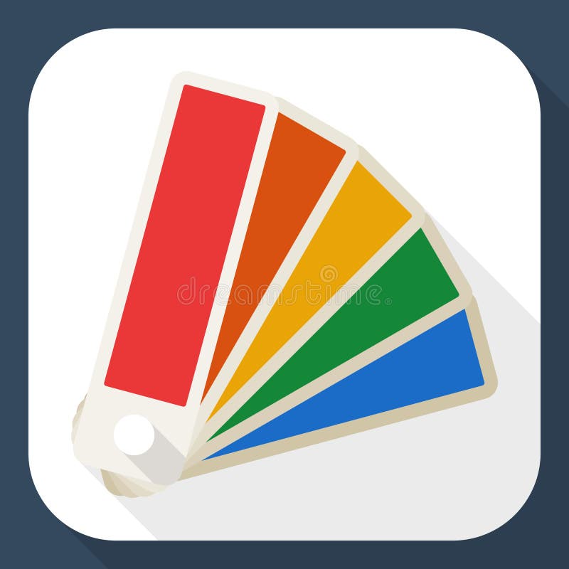 Color Palette Icon with Long Shadow Stock Vector - Illustration of ...