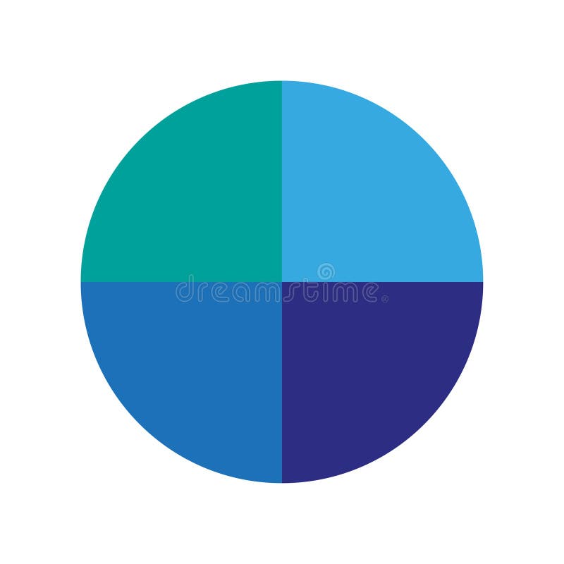 Color Palette Illustration. Blue Tone Sections. Circular Shape Vector ...