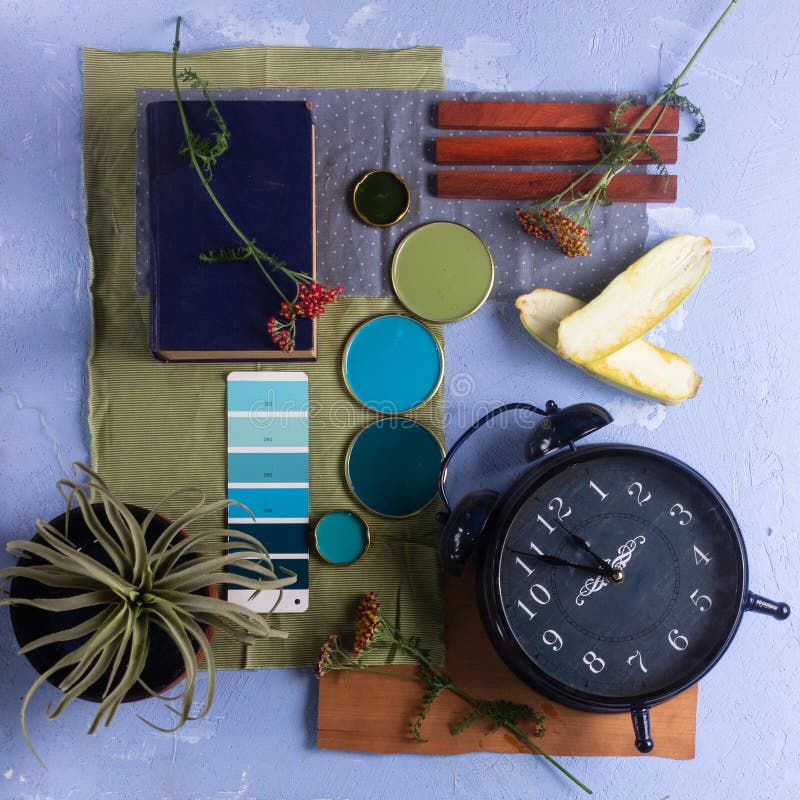 Color Palette Mood Board for Decor and Interior Design Stock Image ...
