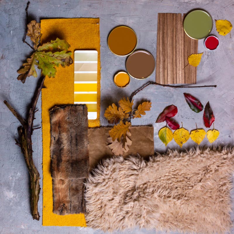 Color Palette Mood Board for Interior Design and Decor Stock Image ...