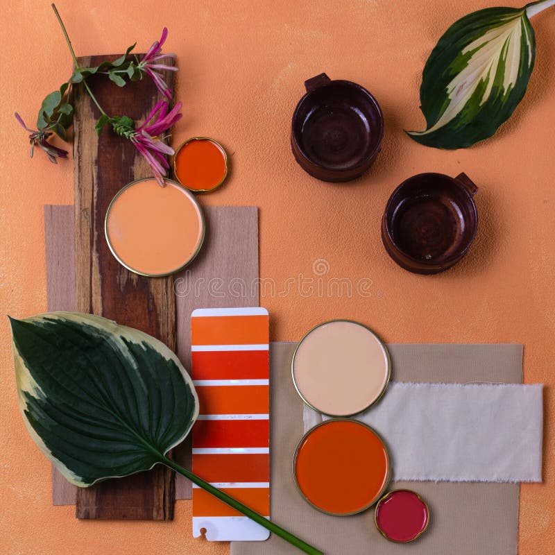Color Palette Mood Board for Interior Design and Decor Stock Photo ...