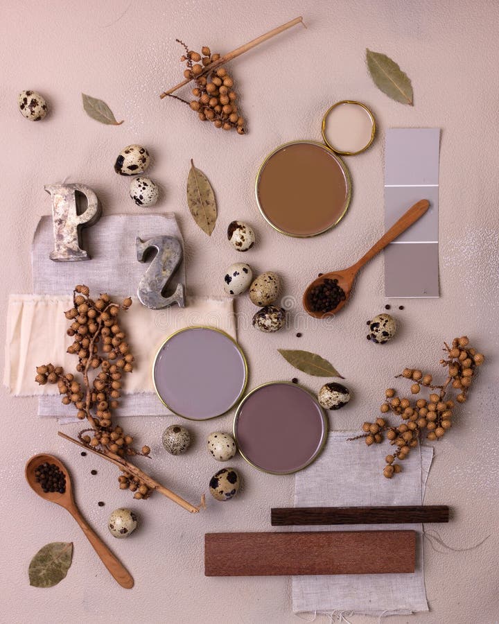 Color Palette Mood Board for Interior Design and Decor Stock Photo ...