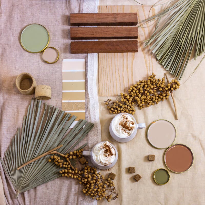 Color Palette Mood Board for Interior Design and Decor Stock Image ...