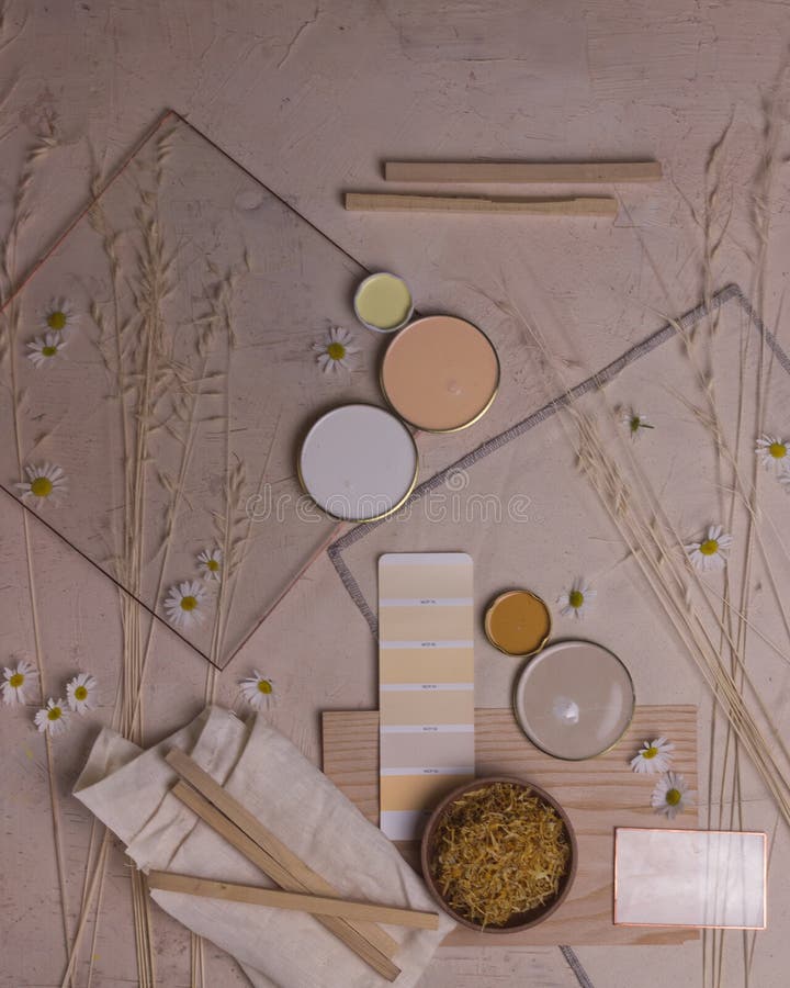 Color Palette Mood Board for Interior Design and Decor Stock Photo ...