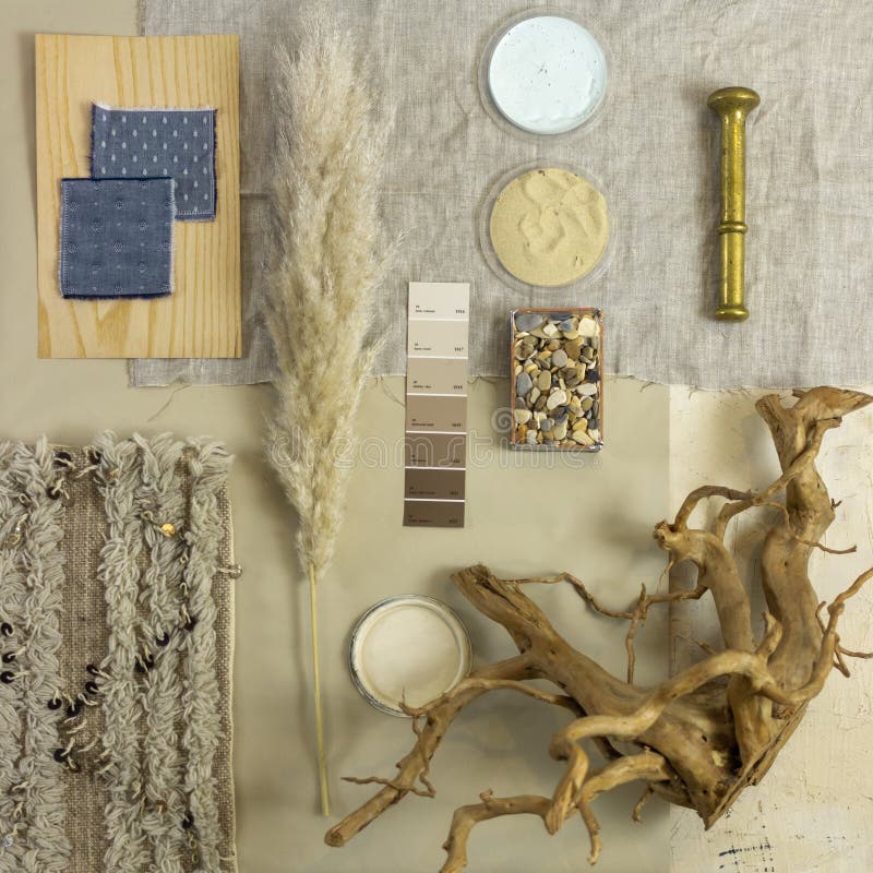 Color Palette Mood Board for Interior Design Stock Photo - Image of ...