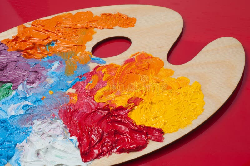 Color Palette with Multi-colored Paints Stock Image - Image of graphic ...