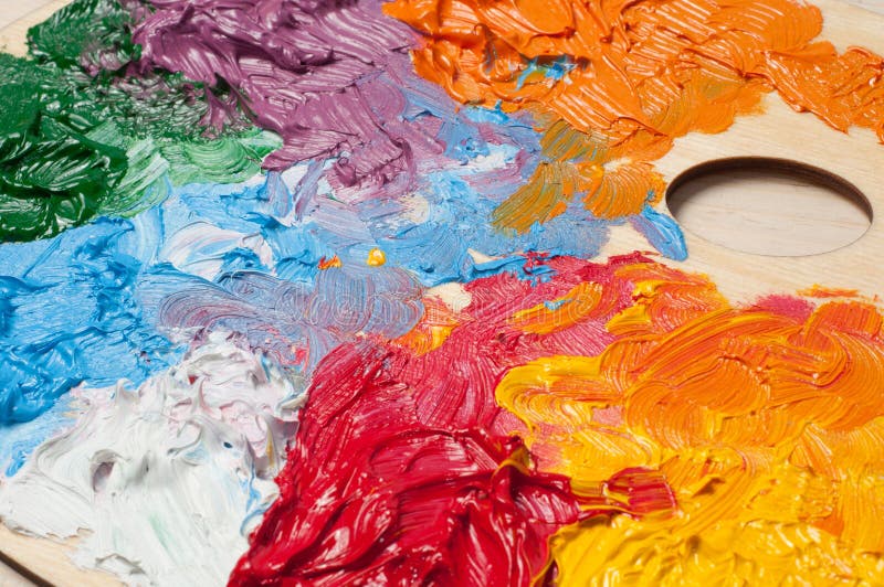 Color Palette with Multi-colored Paints Stock Image - Image of paints ...