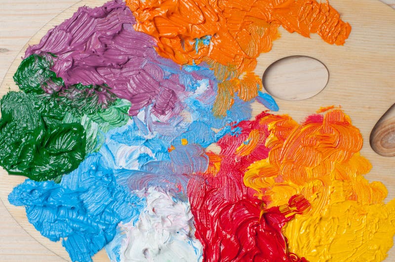 Color Palette with Multi-colored Paints Stock Photo - Image of abstract ...