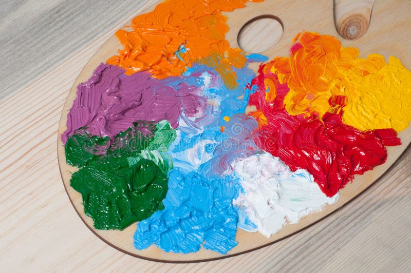 Color Palette with Multi-colored Paints Stock Image - Image of artists ...