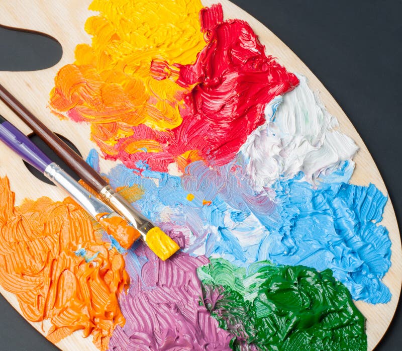 Color Palette with Multi-colored Paints Stock Photo - Image of paint ...