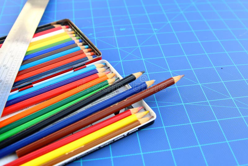 Color Palette Over a Blueprint Stock Photo - Image of planning, board ...