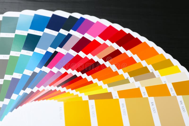 Color Palette Samples on Black Background, Editorial Stock Image ...