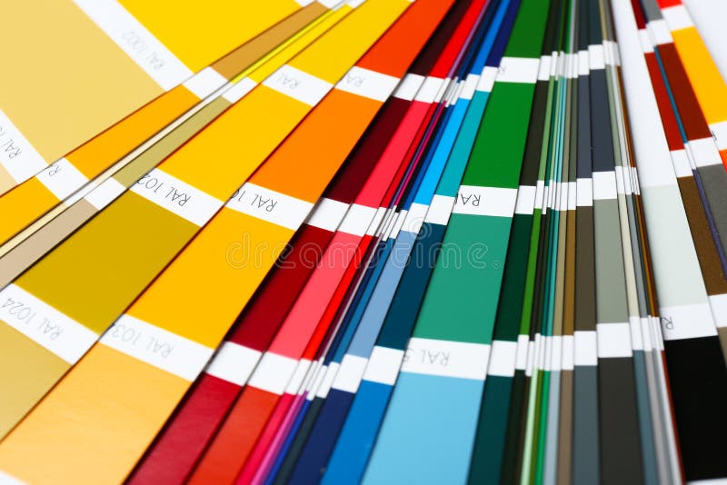 Color Palette Samples, Closeup Stock Photo - Image of decorator ...