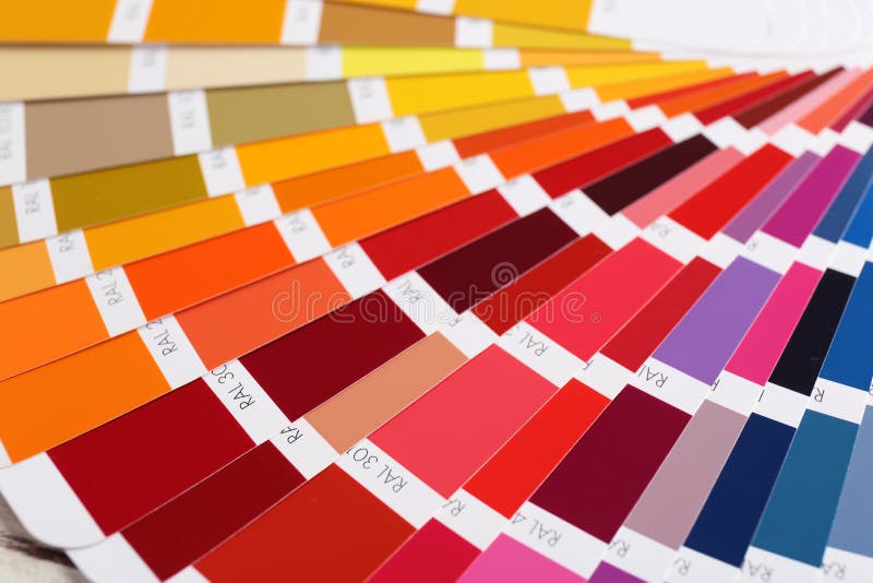 Color Palette Samples, Closeup Stock Image - Image of choose, palette ...