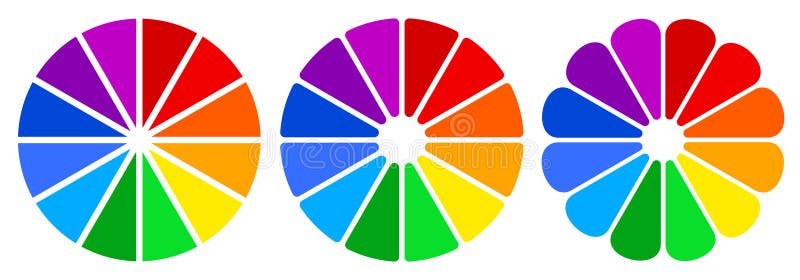 Color Palette Set, Colors Gradation Chart Diagrams Set, Rainbow ...