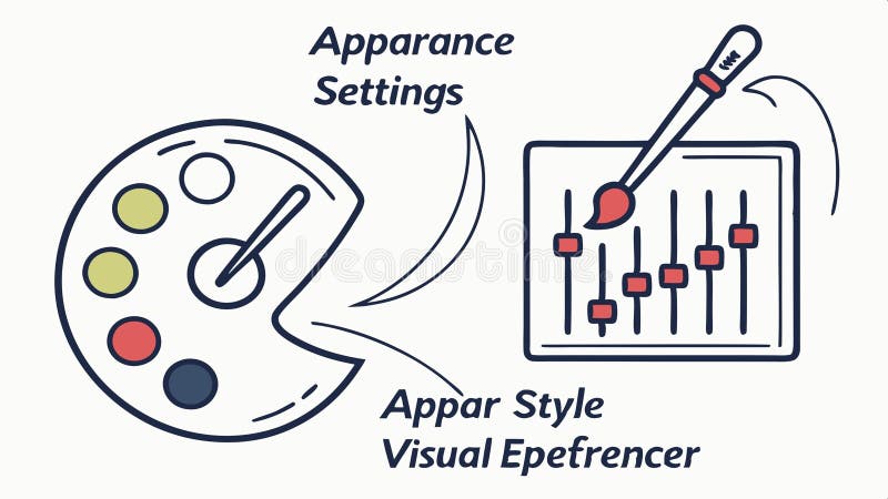 Color Palette and Settings, Design Tools and Customization Vector ...