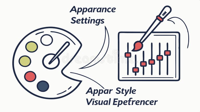 Color Palette and Settings, Design Tools and Customization Vector ...