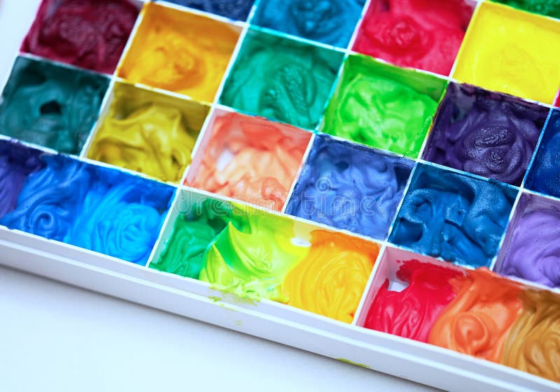 Color Palette in Square ,closed Up Stock Image - Image of draw, painter ...