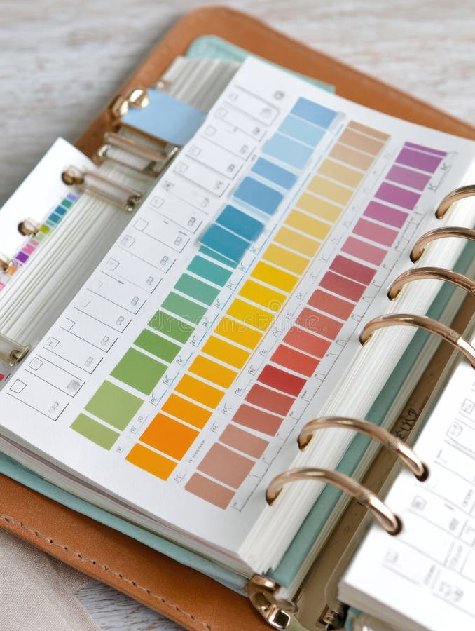 Color Palette Swatches Displayed in a Planner Binder for Creative ...