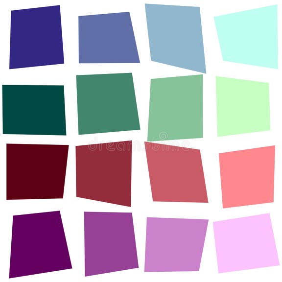 Color Palette Swatches. Square Sample Grid. Paint Selection Chart ...