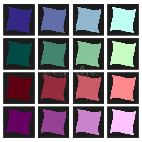 Color Palette Swatches. Square Sample Grid. Paint Selection Chart ...