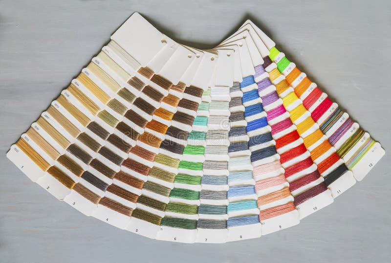 Color Palette with Thread Samples on Textile Production Stock Image ...
