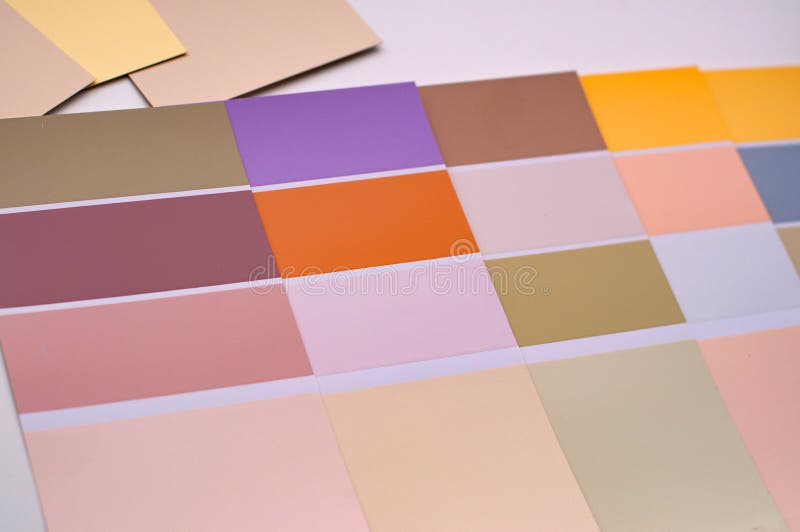 Color Palette with Various Samples. Light Background. Paint Selection ...