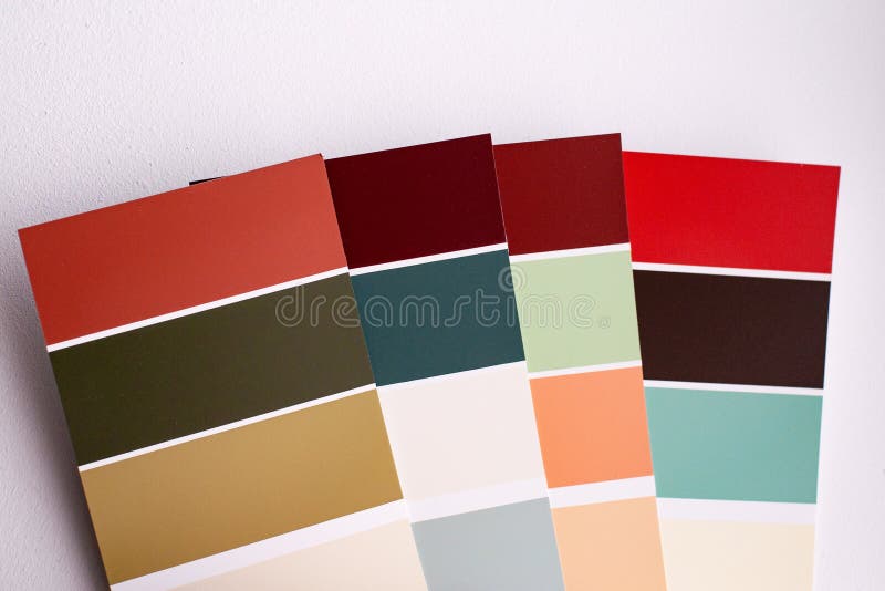 Color Palette with Various Samples. Light Background. Paint Selection ...