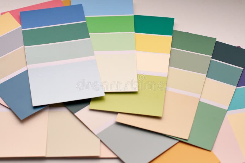 Color Palette with Various Samples. Light Background. Paint Selection ...