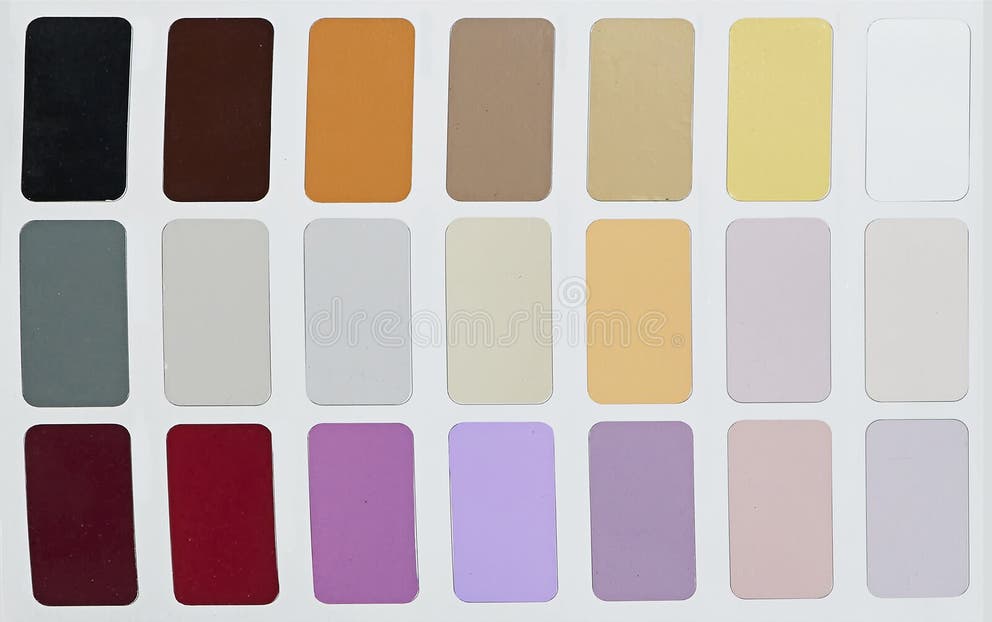 Color Palette with Various Samples. Paint Selection Catalog, Close-up ...