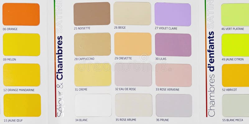 Color Palette with Various Samples. Paint Selection Catalog, Close-up ...