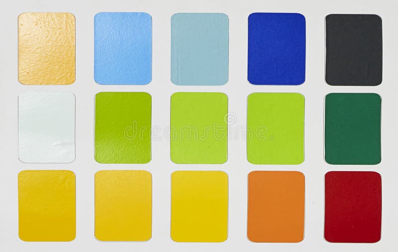 Color Palette with Various Samples. Paint Selection Catalog, Close-up ...