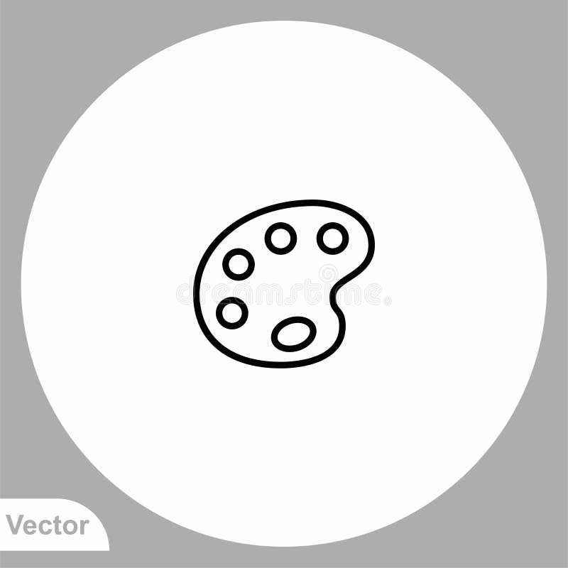 Color Palette Vector Icon Sign Symbol Stock Vector - Illustration of ...