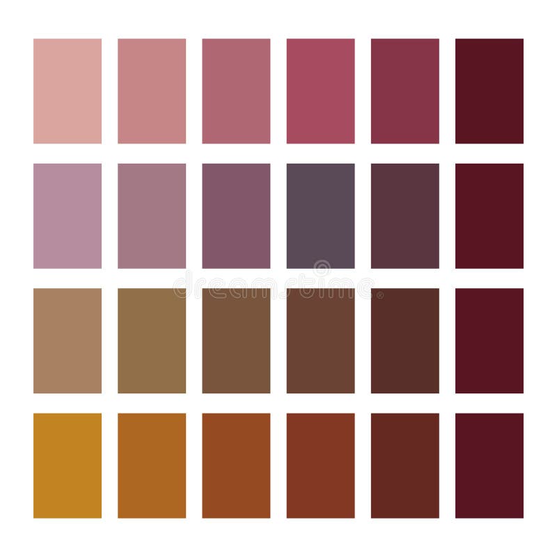 Color Palette Vector. Warm Earthy Tones. Square Swatch Blocks. Gradient ...